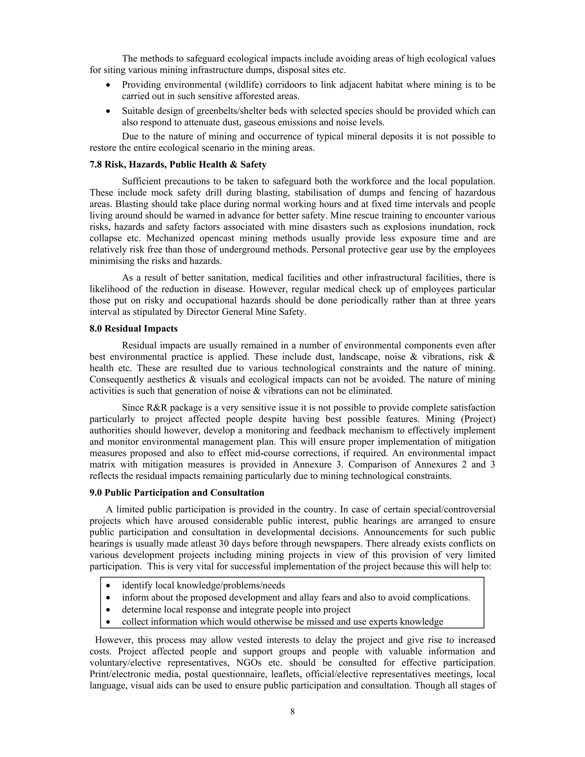 Environmental impact assessment of mining projects 17.03.09