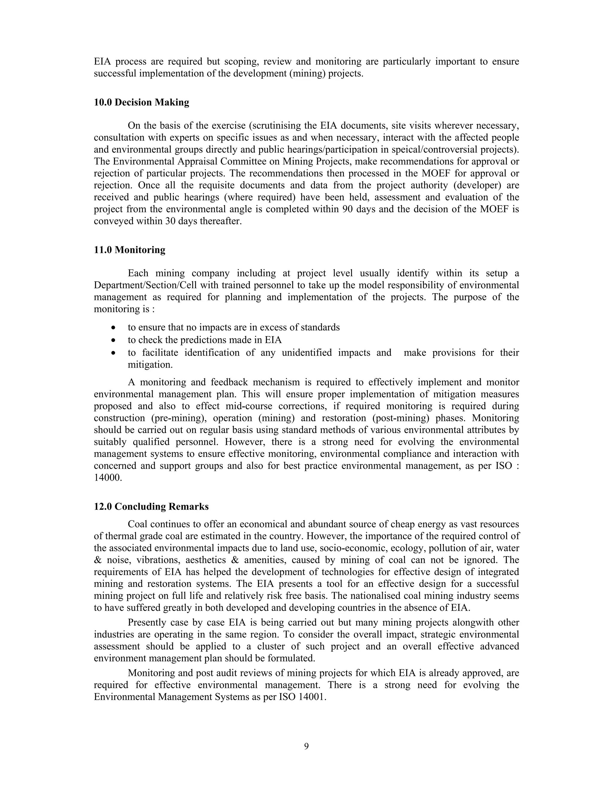 Environmental impact assessment of mining projects 17.03.09