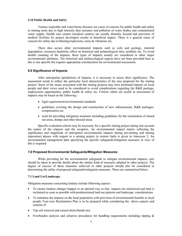 Environmental impact assessment of mining projects 17.03.09 ...