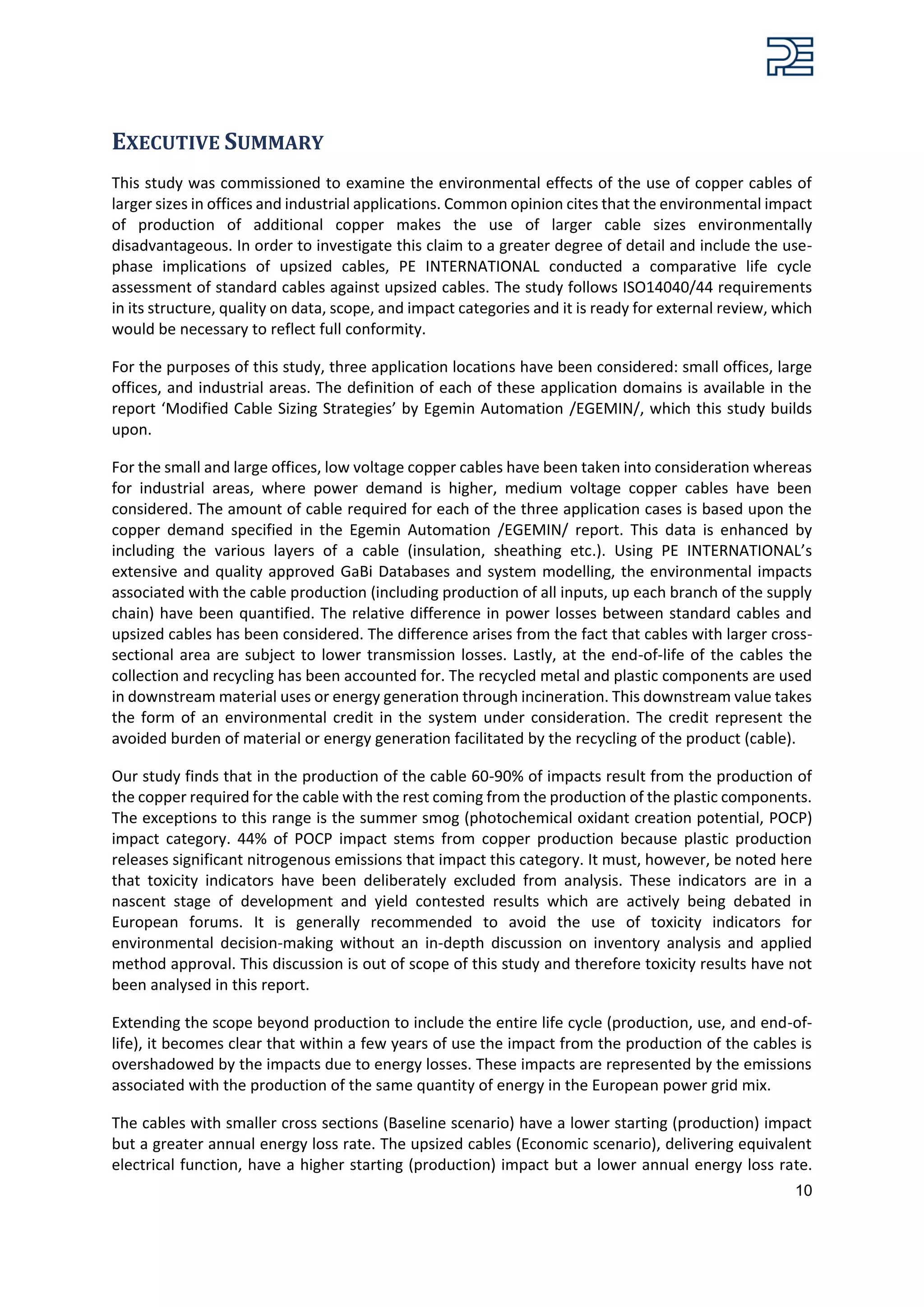 Environmental impact of economic cable sizing | PDF