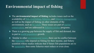 Environmental impact of fishing and carbon footprinting due to fishing ...
