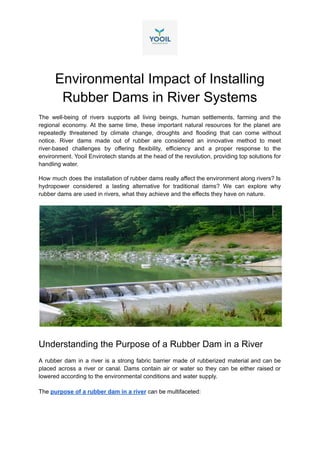 Eco-Friendly Rubber Dam Solutions by Yooil Envirotech | PDF