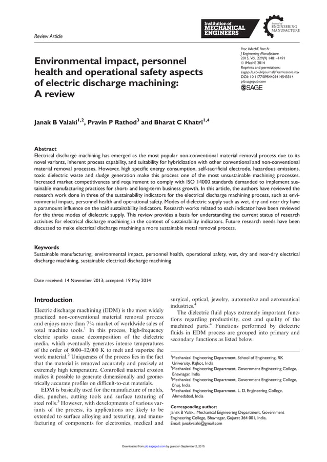 Environmental impact, personnel health and operational safety aspects ...