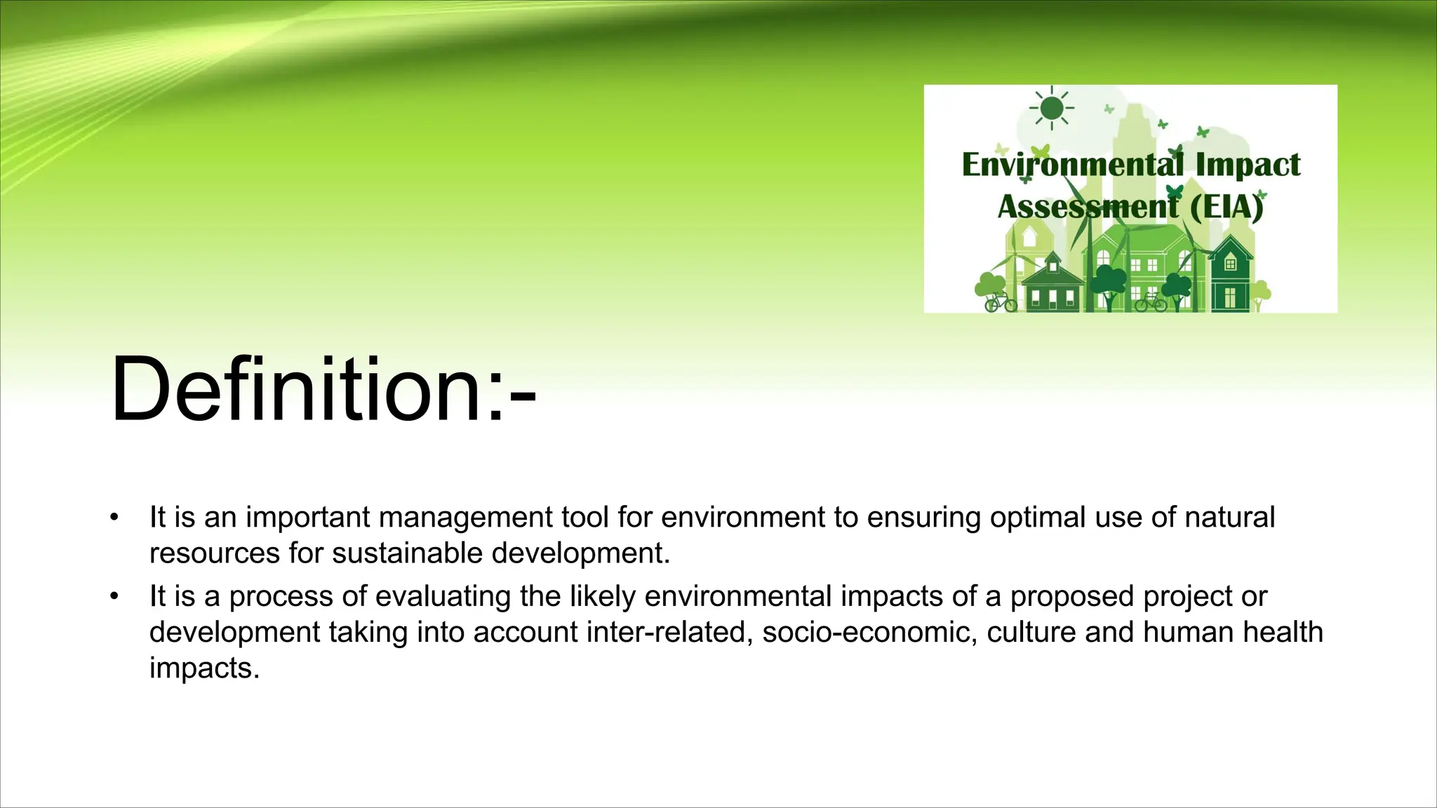 ENVIRONMENTAL IMPACTS ASSESSMENT FOR NATURE | PPT