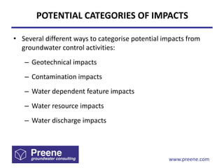 Environmental Impacts of Groundwater Control and Dewatering | PPTX ...