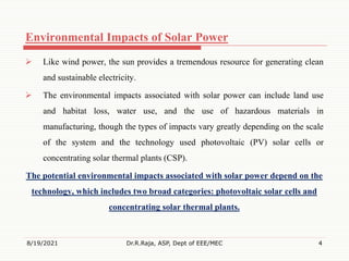 Environmental impacts of renewable energy generation systems (cost ghg ...