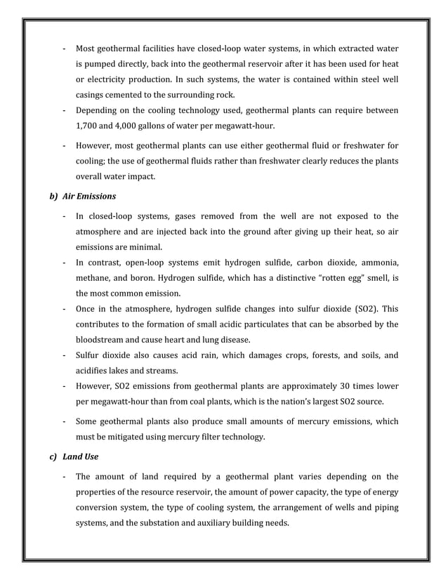 Environmental impacts of renewable energy technologies | PDF ...
