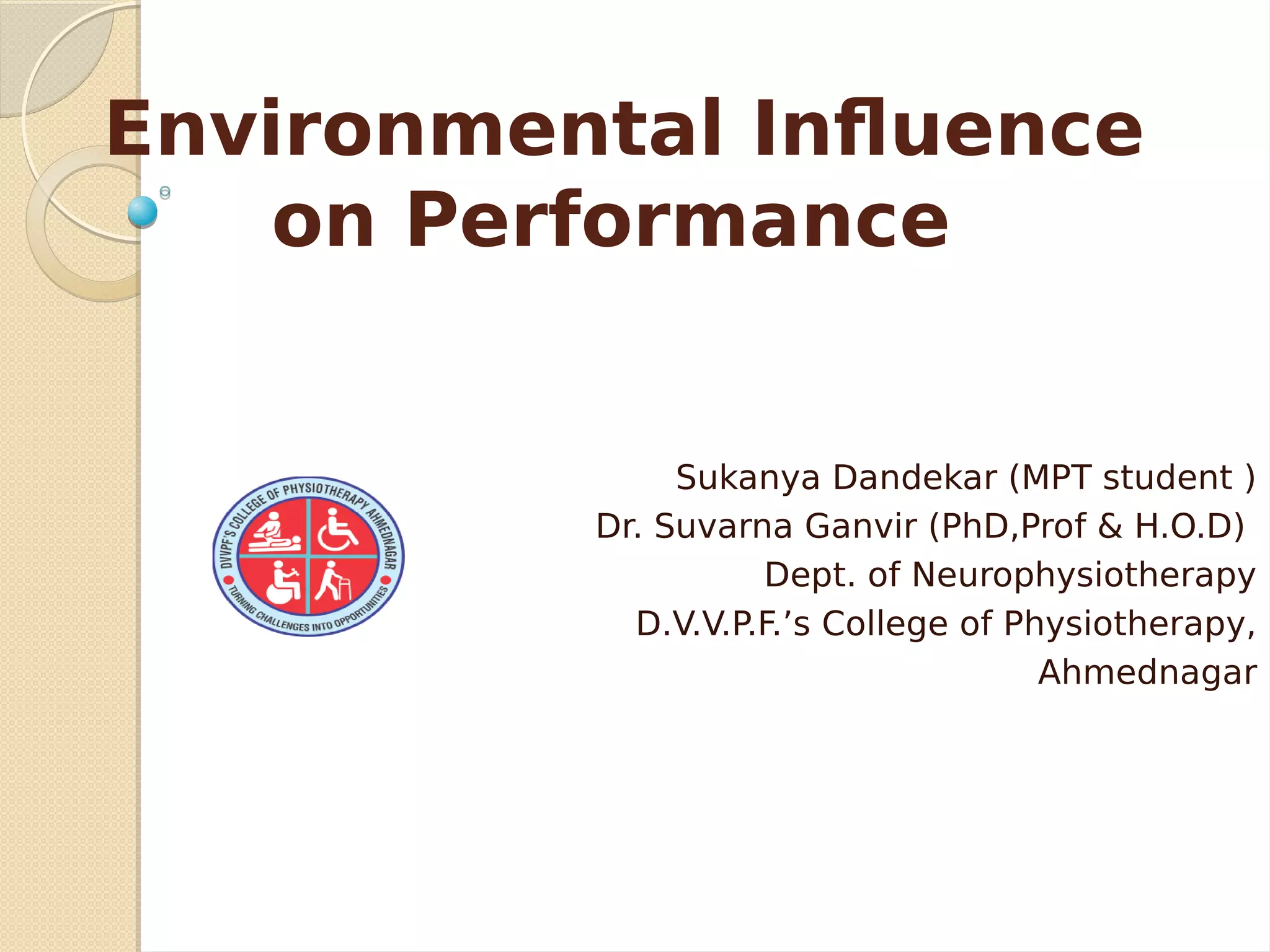 Environmental influence on performance | PDF