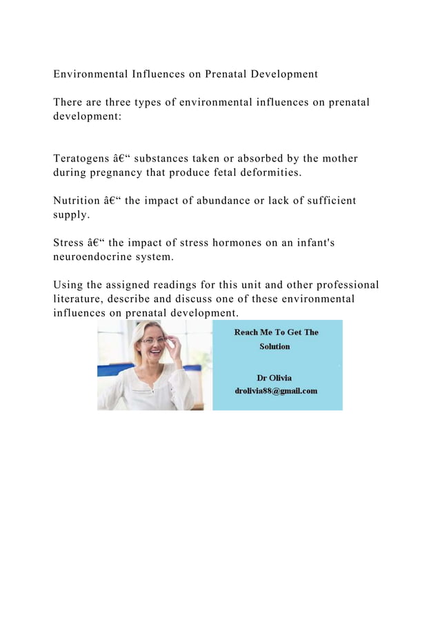 Environmental Influences on Prenatal DevelopmentThere are three | DOCX