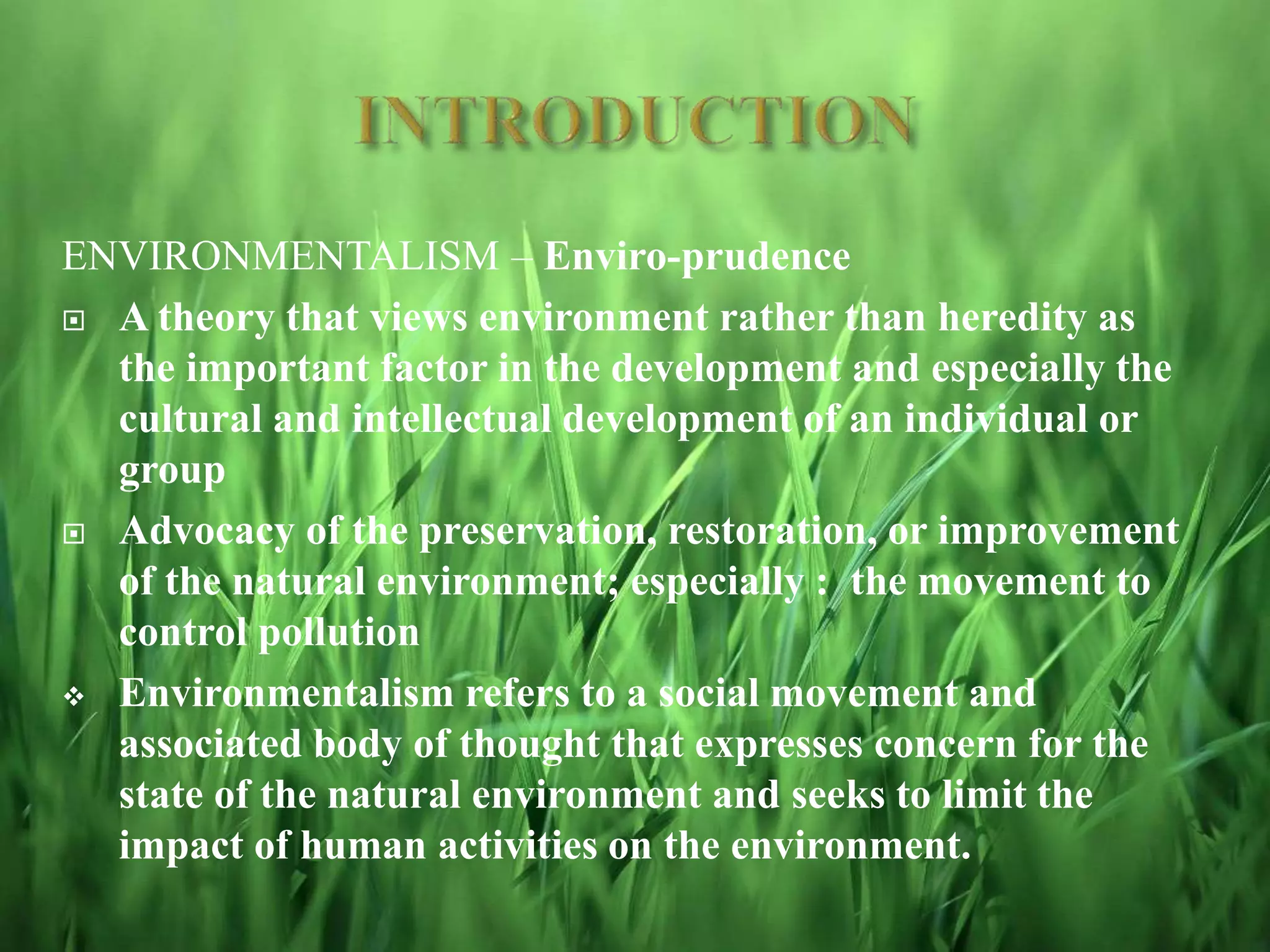 Environmentalism | PPTX