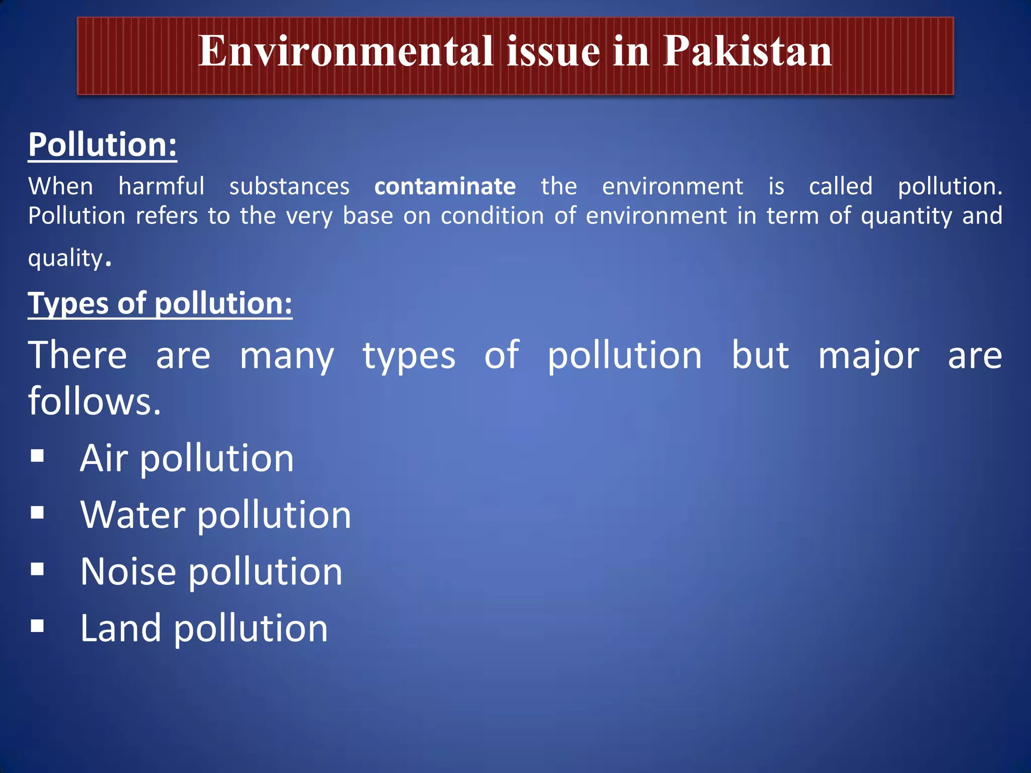 Environmental issue in pakistan | PDF