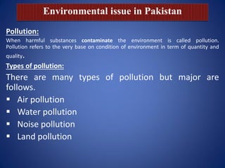 Environmental issue in pakistan | PDF