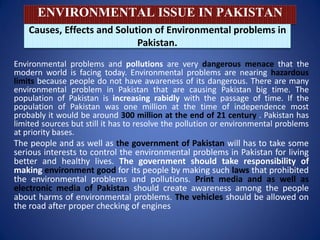 Environmental issue in pakistan | PDF