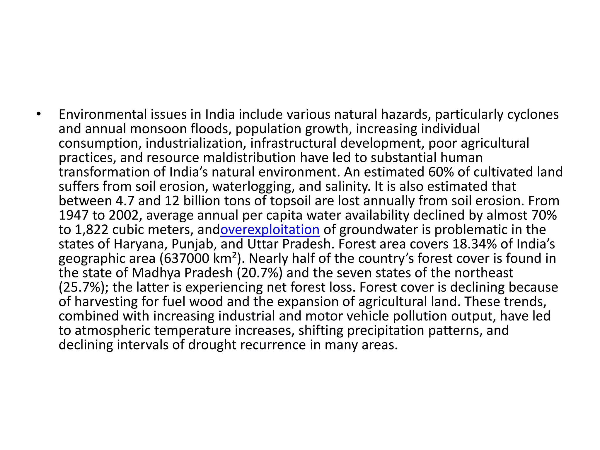 Environmental issues in india | PPTX