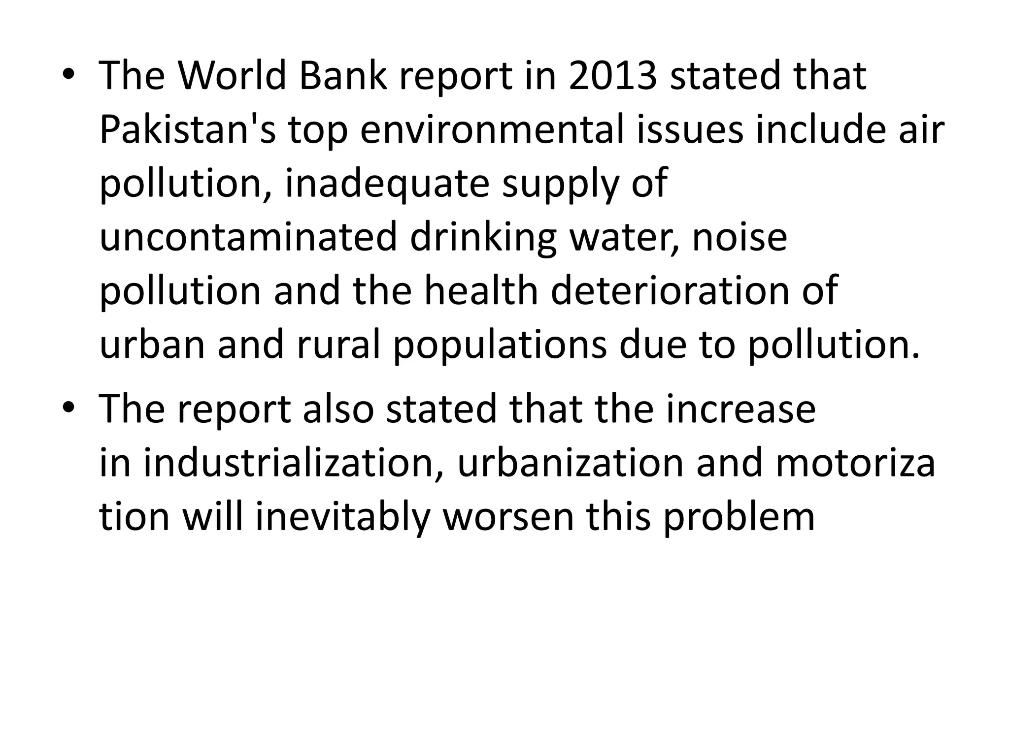 Environmental issues in pakistan | PPTX