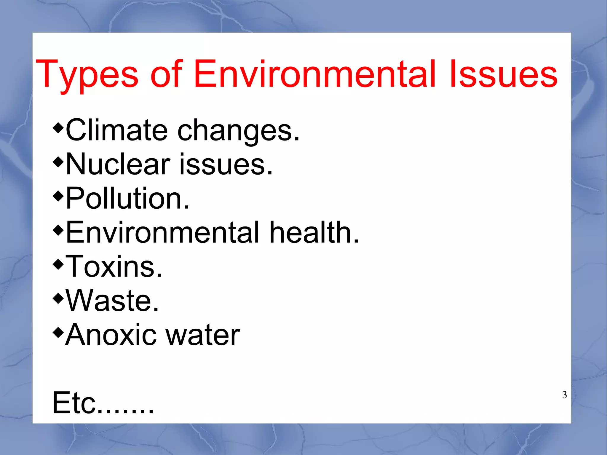 Environmental issues | PPS