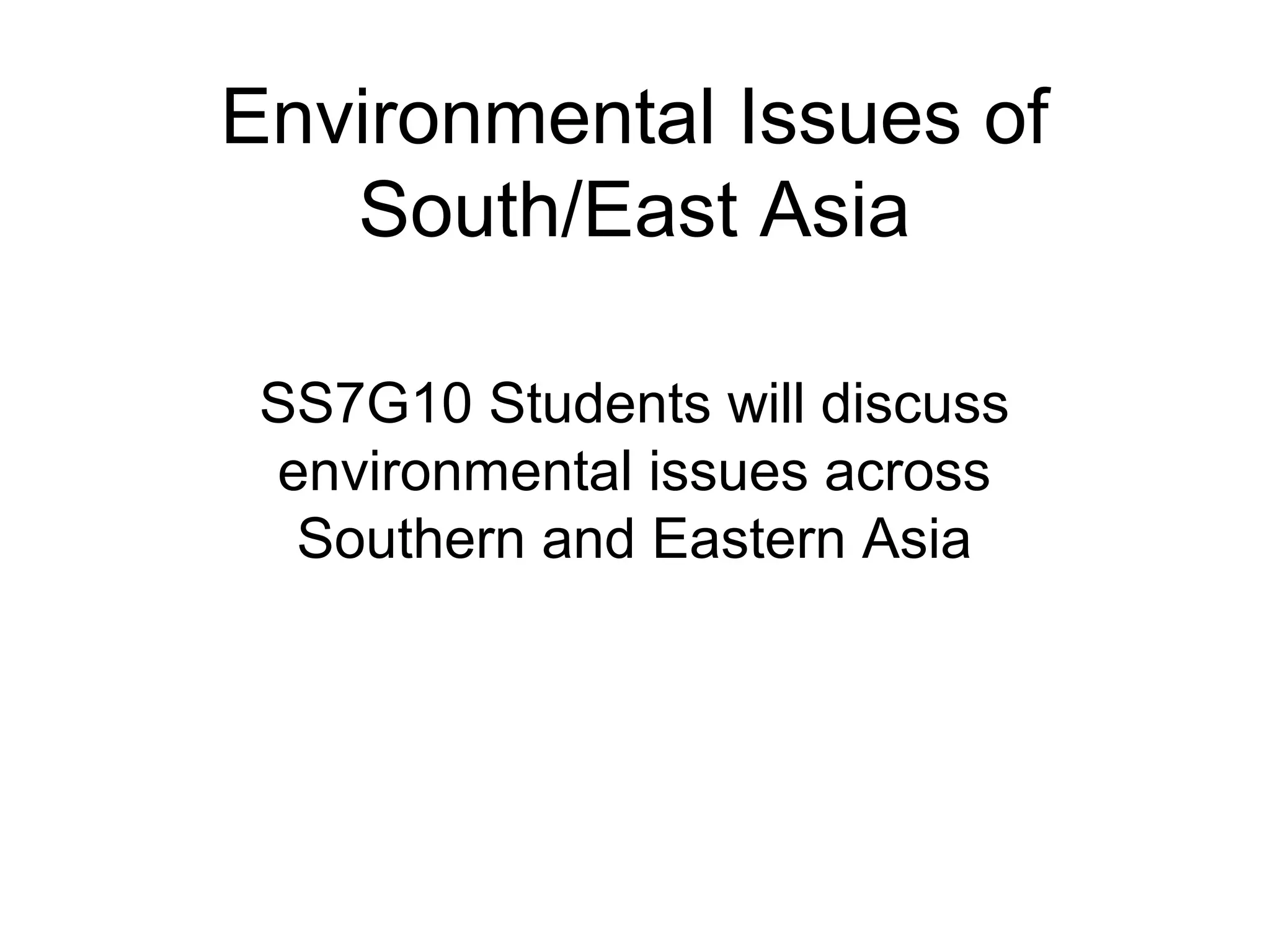 Environmental issues of south asia | PPT