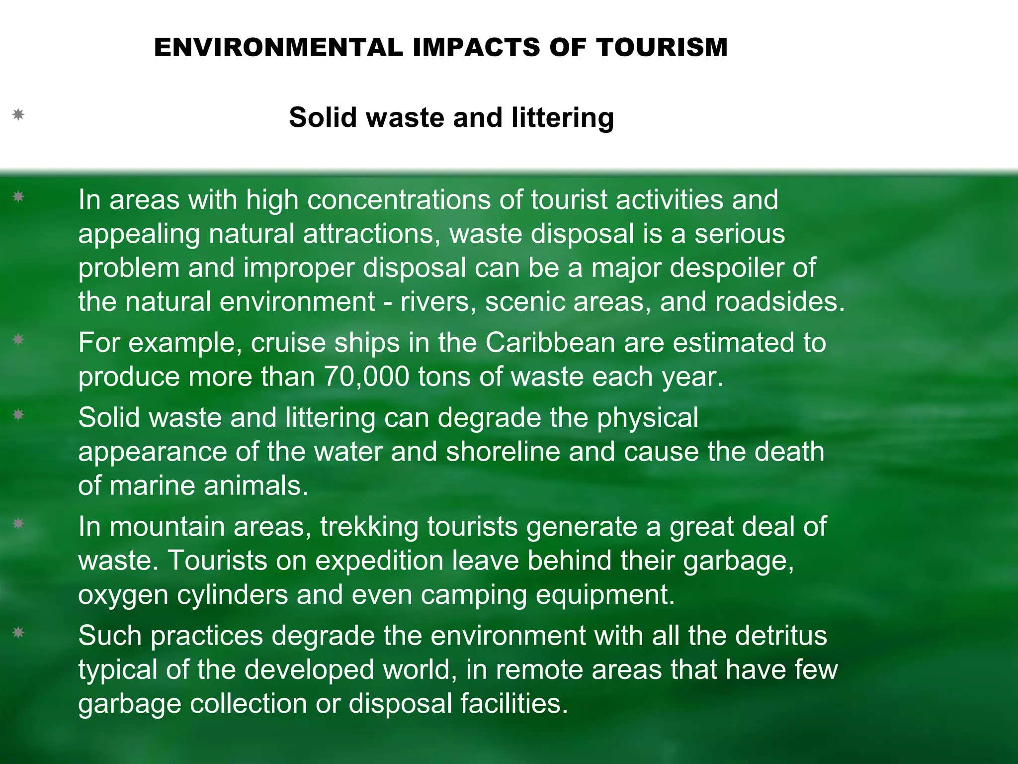 Environmental issues in tourism and hospitality | PPT