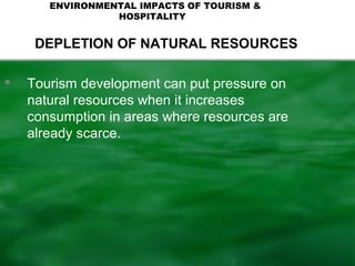 Environmental issues in tourism and hospitality | PPT