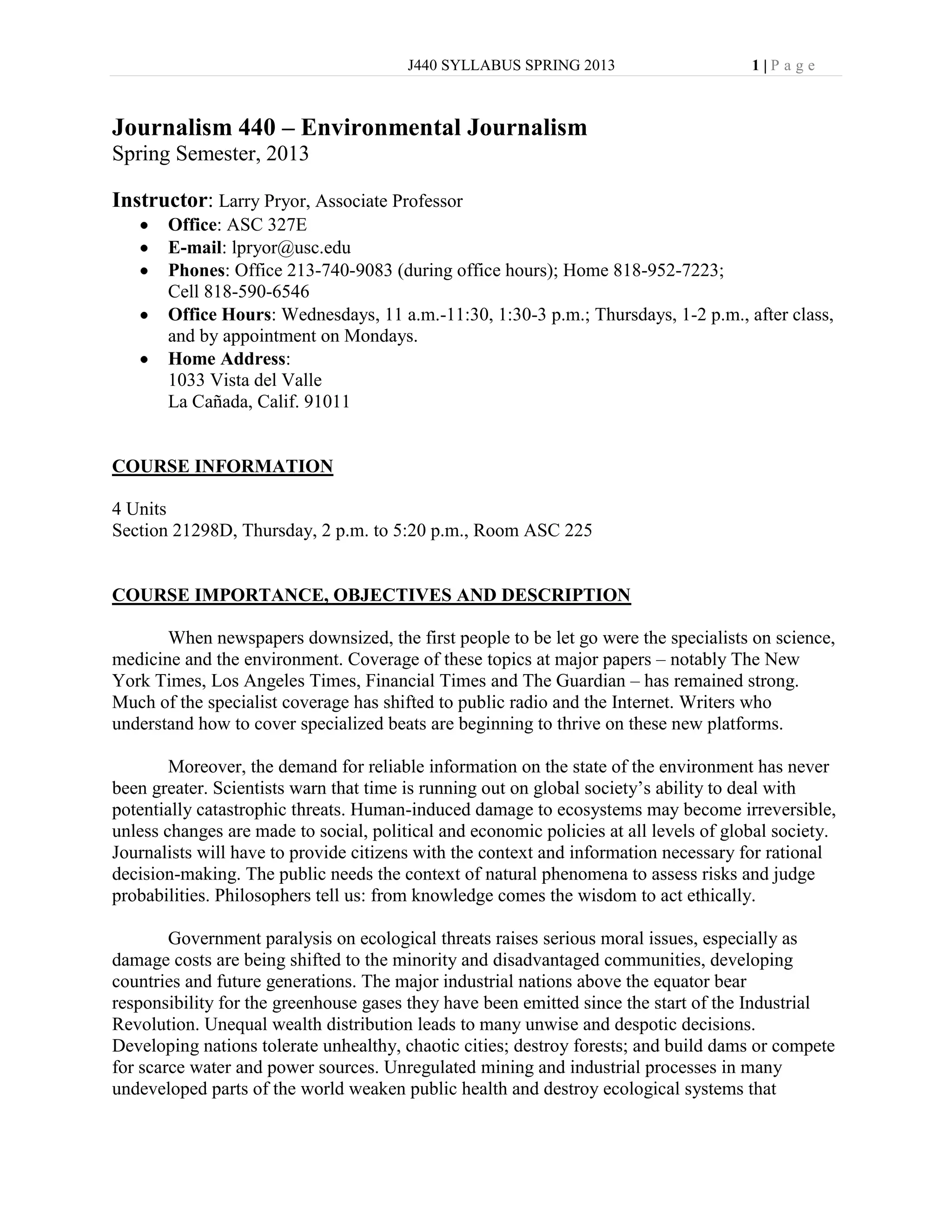 Environmental Journalism | PDF