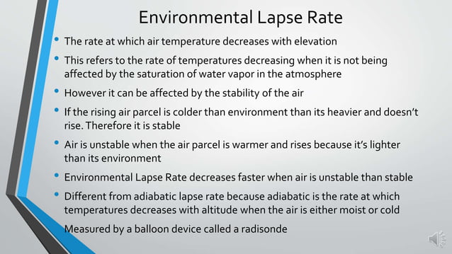 Environmental Lapse Rate vs Adibatic Lapse Rate | PPTX | Weather | Science