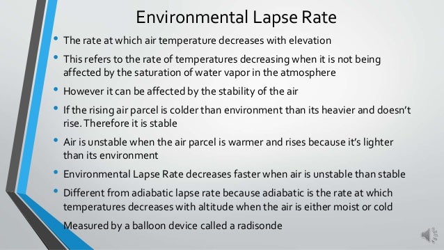 Environmental Lapse Rate vs Adibatic Lapse Rate
