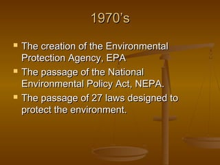 Environmental law | PPT | Environmental Services Industry | Industries