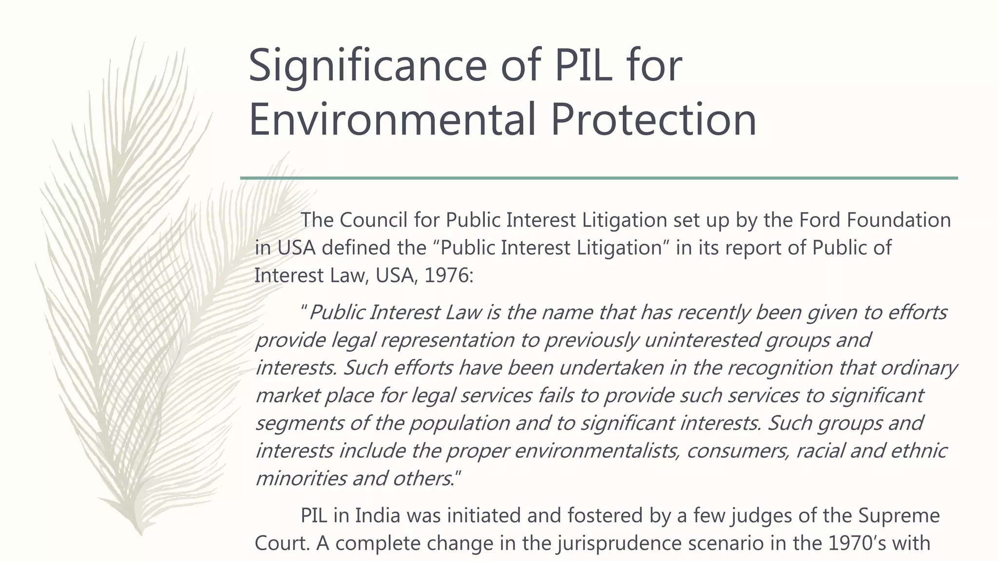 Public Interest Litigation and Environmental law | PPTX