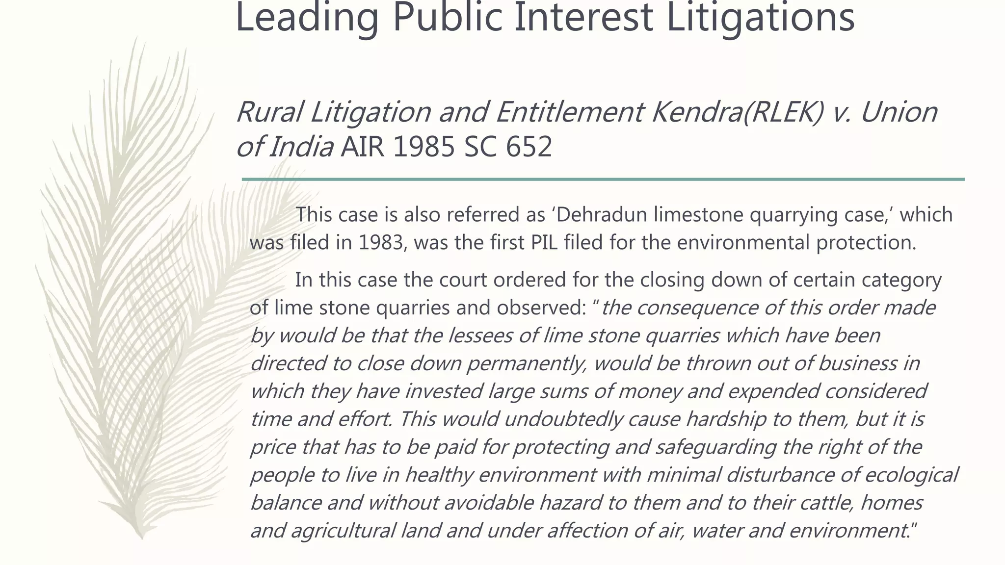 Public Interest Litigation and Environmental law | PPTX