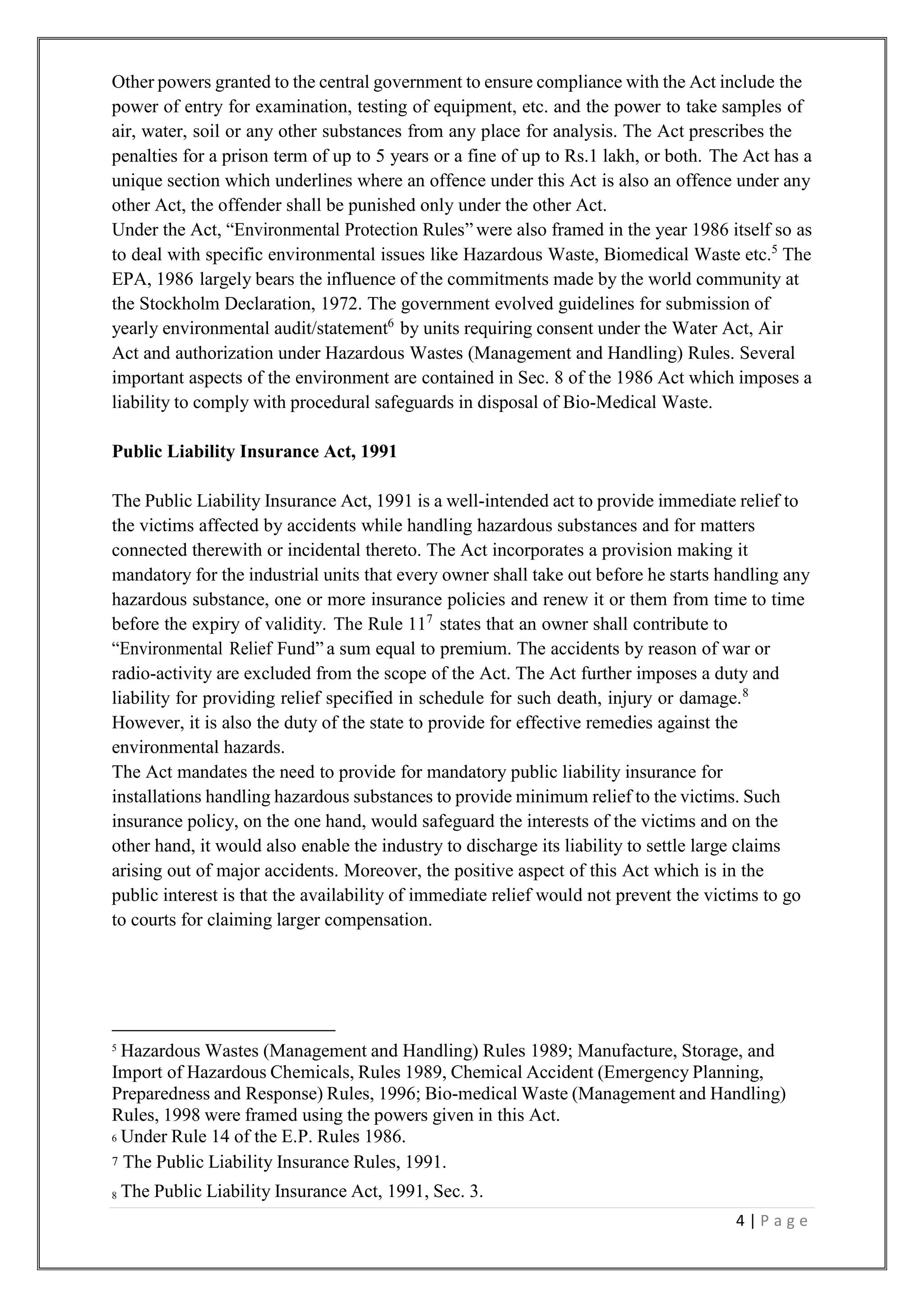 Case Study on Environmental Laws in India | PDF