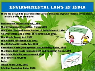 Environmental law 6th semester | PPT | Environment | Science