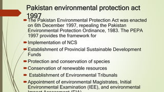 Environmental laws (international,Pakistan) | PPTX