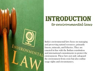 Environmental Laws in India : A brief overview | PDF