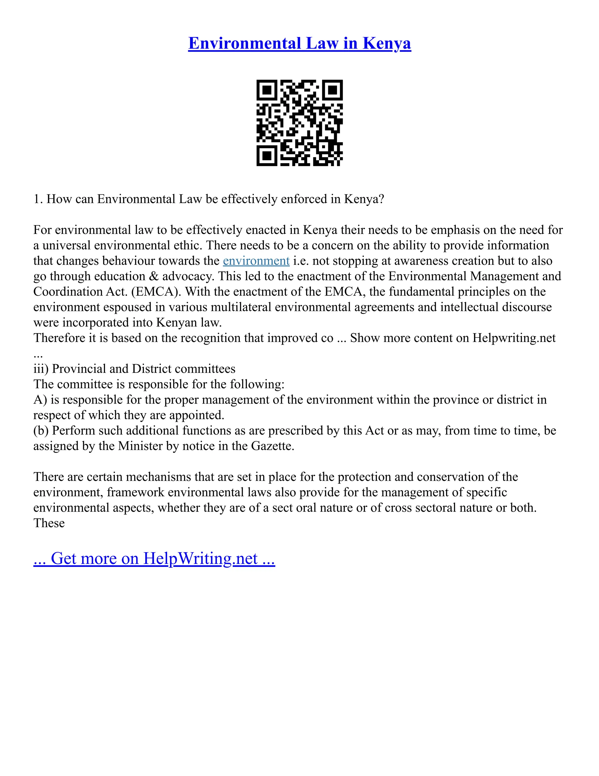 Environmental Law In Kenya | PDF