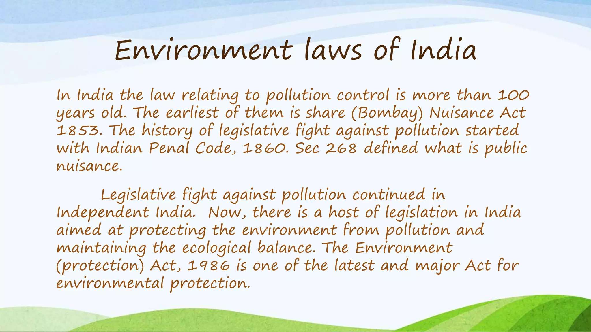 Environmental Laws Of India | PPTX