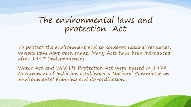 Environmental Laws Of India | PPTX | Environmental Services Industry ...