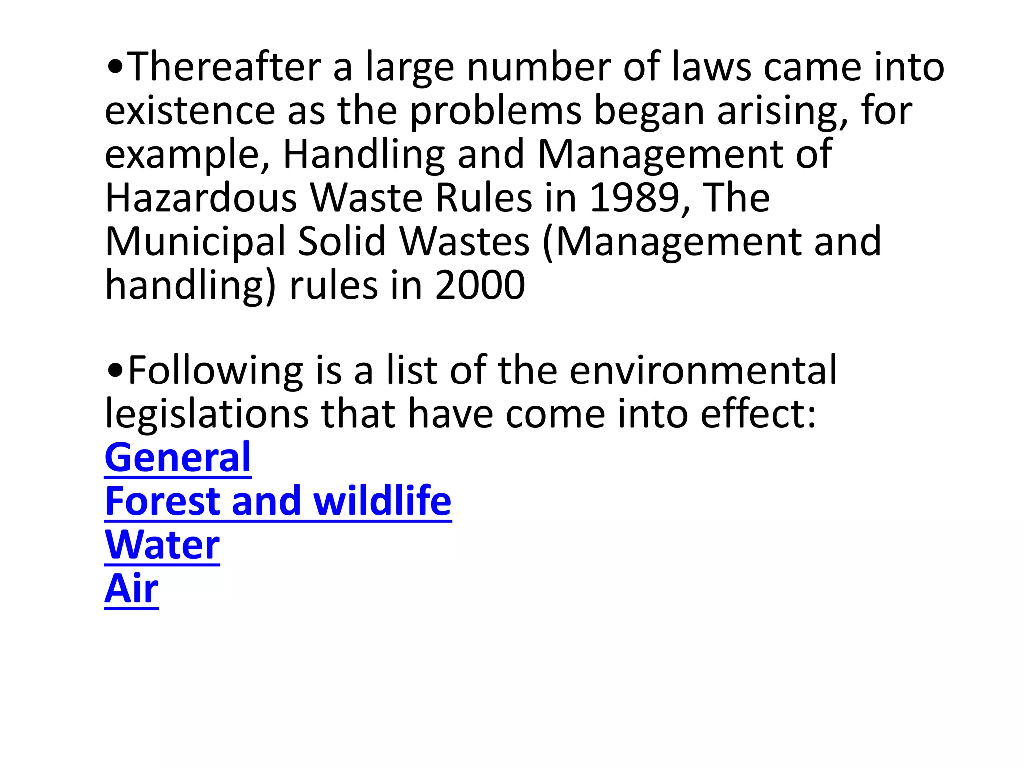 Environmental laws and regulations – indian scenario | PPTX