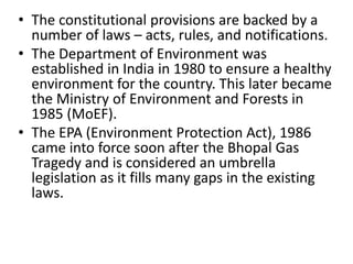 Environmental laws and regulations – indian scenario | PPTX ...