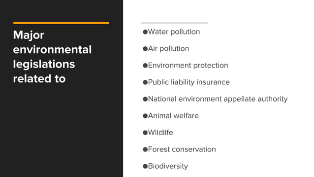 Environmental legislations in india | PPTX