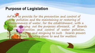 Environmental legislation & water pollution acts | PPTX