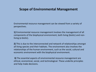 MANAGEMENT OF THE ENVIRONMENT | PPTX