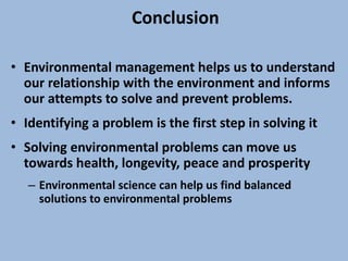 MANAGEMENT OF THE ENVIRONMENT | PPTX