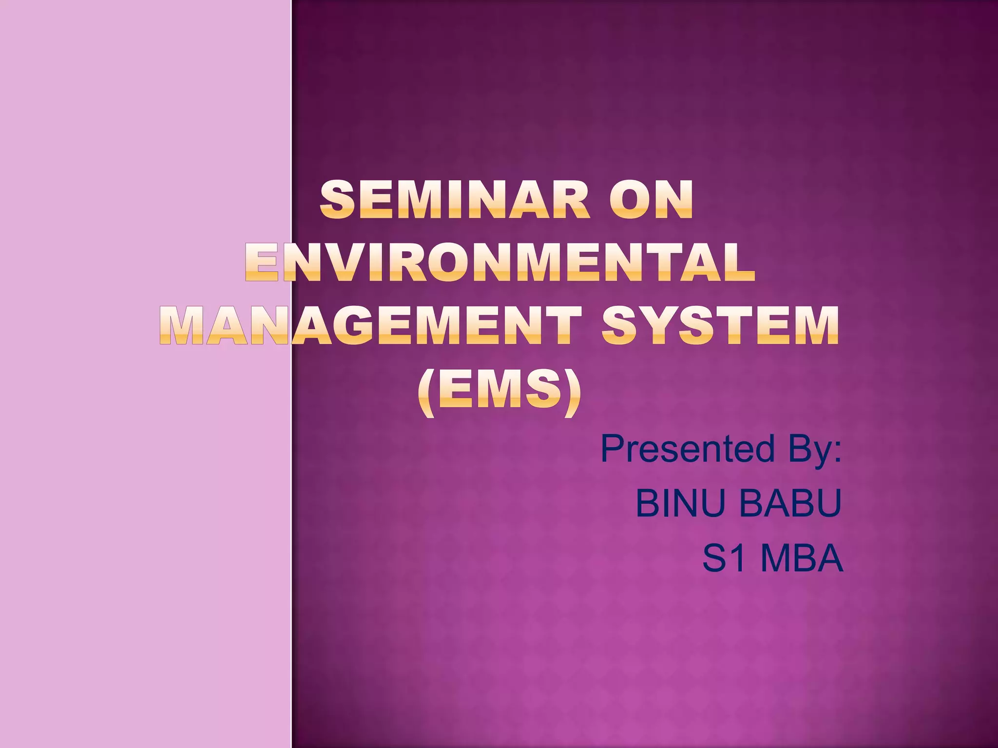 Environmental management system | PPTX