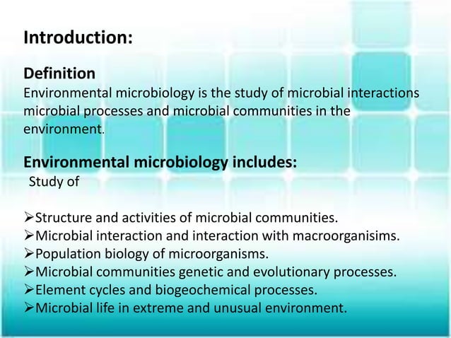 Environmental microbiology | PPT