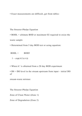 Environmental Modeling Dissolved Oxygen Sag Curves in Stre.docx