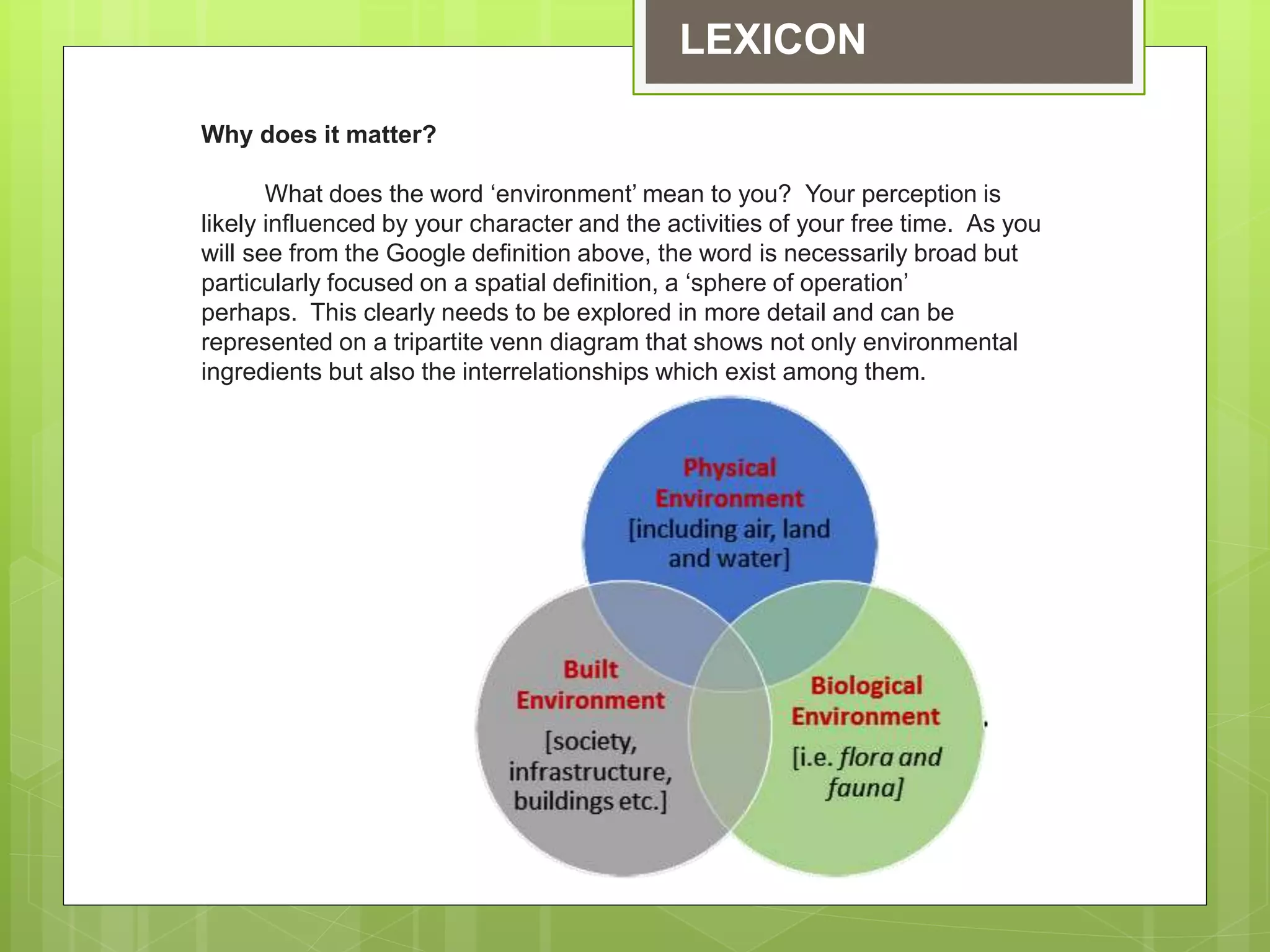 Environmental moment lexicon | PPT