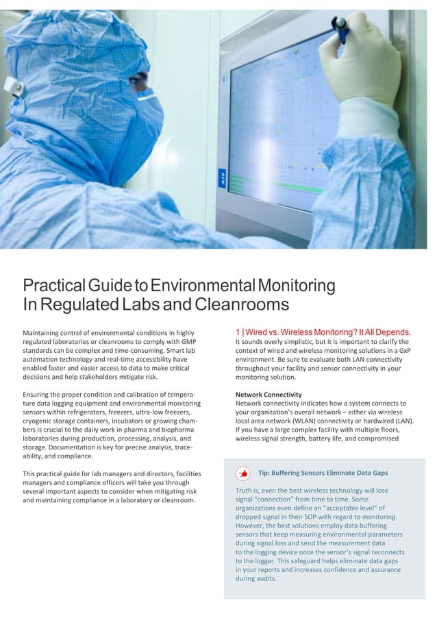 Environmental Monitoring in Regulated Labs and Cleanrooms | PDF