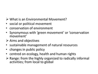 Environmental movements in india | PPTX