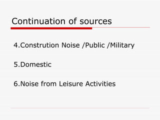 Environmental noise pollution | PPT