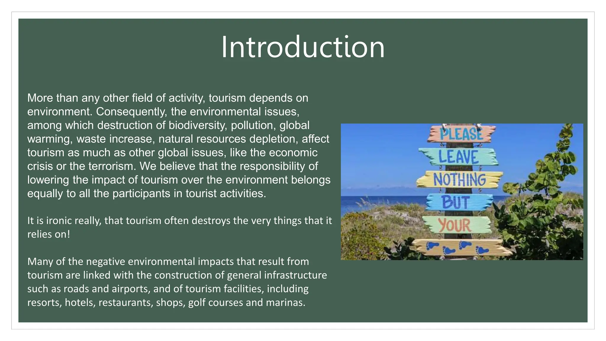 ENVIRONMENTAL PARAMETERS AND TOURISM.pptx mtm | PPTX